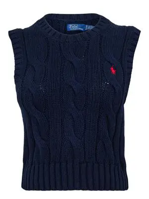 Polo Ralph Lauren Navy Cable-knit Vest - Black
