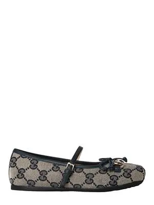 Gucci Ballerina Flats With Horsebit Detail - Black