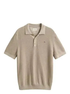 Gant Logo Short Sleeve Polo Shirt - Nude