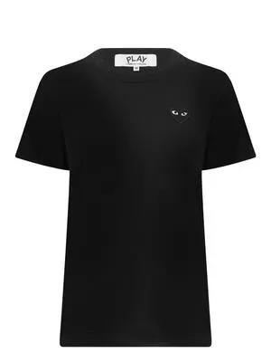 Play Comme Des Garcon Logo Crew Neck T-shirt - Black