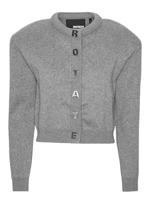 ROTATE BY BIRGER CHRISTENSEN Long Sleeve Knit Cardigan - Gray