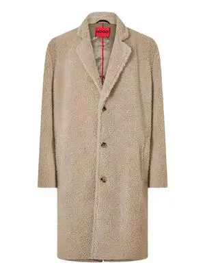 Hugo Boss Slim-fit Teddy Overcoat - Nude