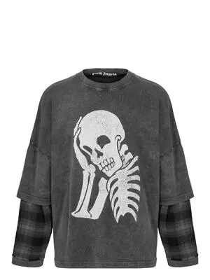 Palm Angels Printed Long-sleeved T-shirt - Black