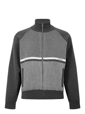Versace Zip-up Knitted Sweater - Gray
