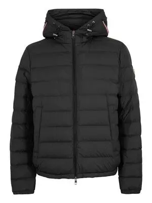 MONCLER Moncler Quilted Hooded Down Jacket With Striped Trim