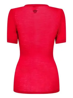 Versace Versace Ribbed Medusa T-Shirt Red