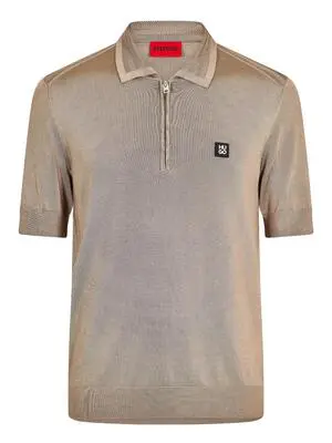 Hugo Boss Short-sleeved Zip-up Polo Shirt - Nude