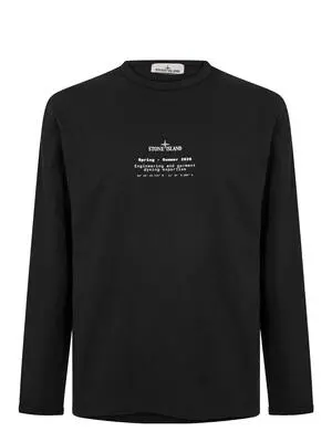 Stone Island Crew-neck Long-sleeve T-shirt - Black