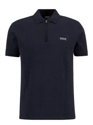 Barbour Zippered Short-sleeved Polo Shirt Black