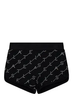 Stella McCartney Stella McCartney Monogrammed Fleece Jogger Shorts Black