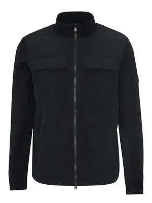 Barbour Zip Up Casual Jacket With Long Sleeves And Zippered Pockets - Black