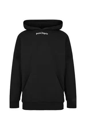 Palm Angels Hooded Pullover Sweatshirt - Black