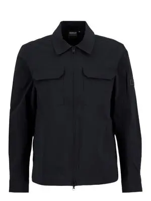 Barbour Zippered Long-sleeved Casual Jacket With Classic Collar And Logo Detail - Black