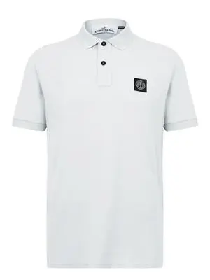 STONE ISLAND Men's Cotton Compass Logo Polo Shirt