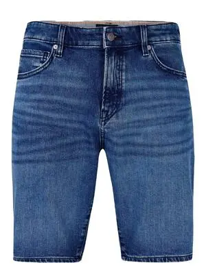 Hugo Boss Boss Denim Straight Fit Shorts - Blue