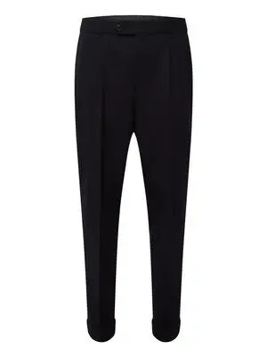 Hugo Boss Tapered Fit Pleated Trousers - Black