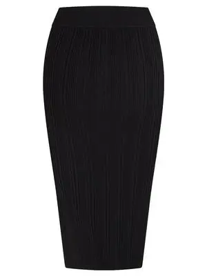 Hugo Boss Fitted Knit Midi Skirt - Black