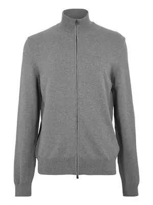Hugo Boss Zip-up Knit Jacket - Gray