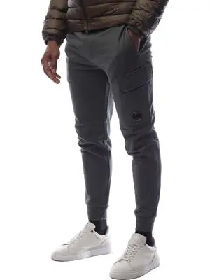 C.P. COMPANY Diagonal Raised Fleece Lens Tracksuit Bottoms - Black