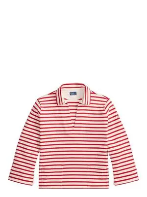 Polo Ralph Lauren Striped Long Sleeve Polo Shirt - White