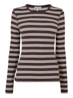 GANNI Ganni Striped Long Sleeve T-Shirt