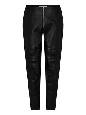 Bottega Veneta Leather Moto Pants - Black