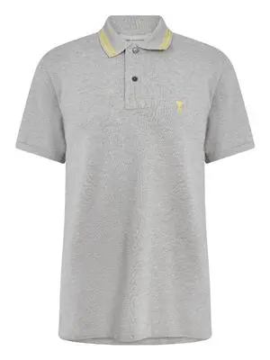 AMI Paris Short-sleeved Polo Shirt - Gray