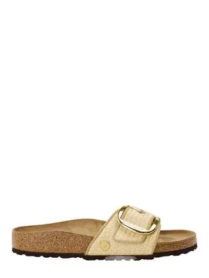 BIRKENSTOCK Raffia Single Strap Slides - Brown