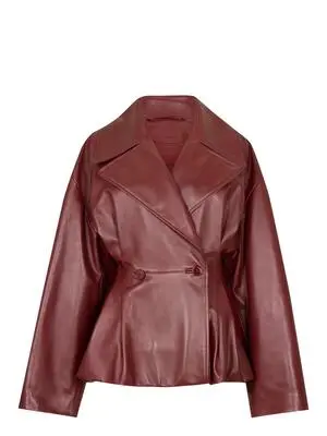 Balenciaga Leather Jacket - Red