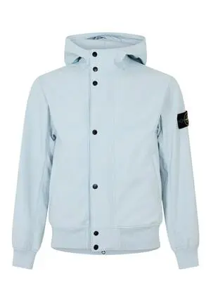 Stone Island Softshell Hooded Jacket - Blue