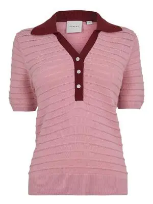 Varley Short-sleeve Knit Polo - Pink
