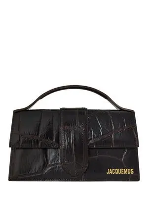 Jacquemus Leather Crossbody Bag With Top Handle - Black