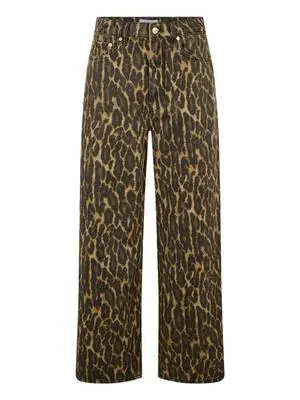 GANNI Ganni Printed Denim Wide Leg Jeans