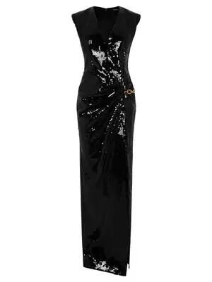 BALMAIN Balmain Sleeveless Sequin Maxi Evening Dress