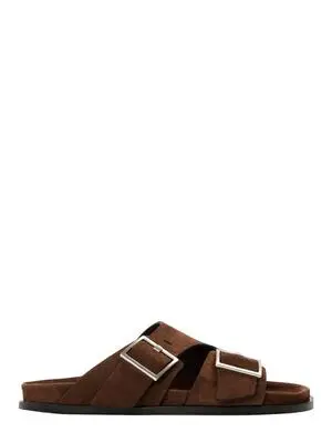ALOHAS Alba Flat Sandals With Buckle Detail - Brown