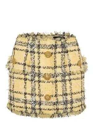 Balmain Glitter Tweed Mini Skirt - Nude