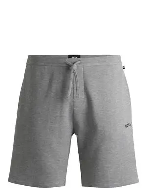 Hugo Boss Relaxed Fit Drawstring Shorts With Logo - Gray