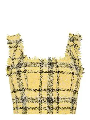 BALMAIN Balmain Check Tweed Cropped Camisole