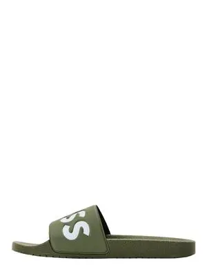 Hugo Boss Slides With Logo Detailing - Green