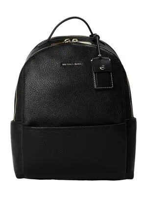 Michael Kors Textured Leather Backpack With Gold Tone Hardware - Black