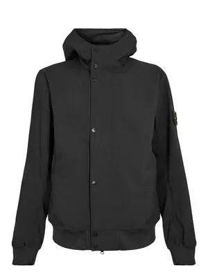 Stone Island Hooded Softshell Jacket - Black