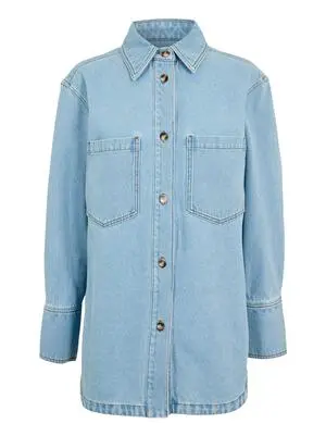 JOSEPH Joseph Button-Down Denim Shirt Ice-blue