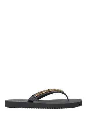 Stella McCartney Chain Accent Flip Flops - Black