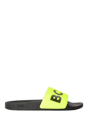 Hugo Boss Slides With Logo Detailing - Black