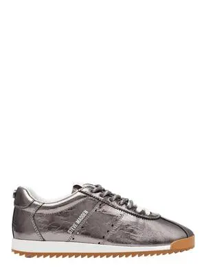 Steve Madden Metallic Lace-up Low-top Sneakers - Gray