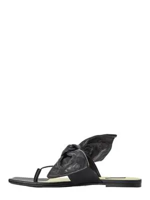 Givenchy Givenchy Black Leather Bow Flat Sandals Black