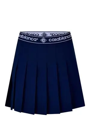 CASABLANCA Casablanca Pleated Mini Skirt With Logo Waistband