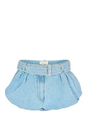 MAGDA BUTRYM Magda Butrym Denim Shorts With Belted Waist And Scalloped Hem
