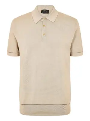 Brioni Short Sleeve Polo Shirt - Nude