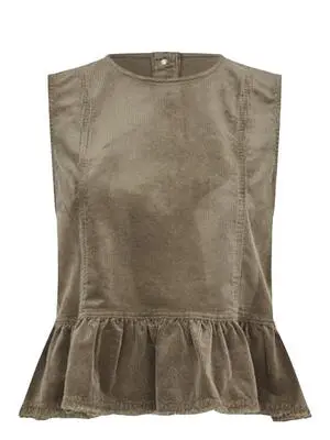 Baum Und Pferdgarten Sleeveless Ruffled Hem Top - Brown